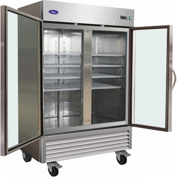 Valpro VP2FG-HC | 54" Wide 2 Glass Door Bottom Mount Reach-In Freezer – Chilly Cellar