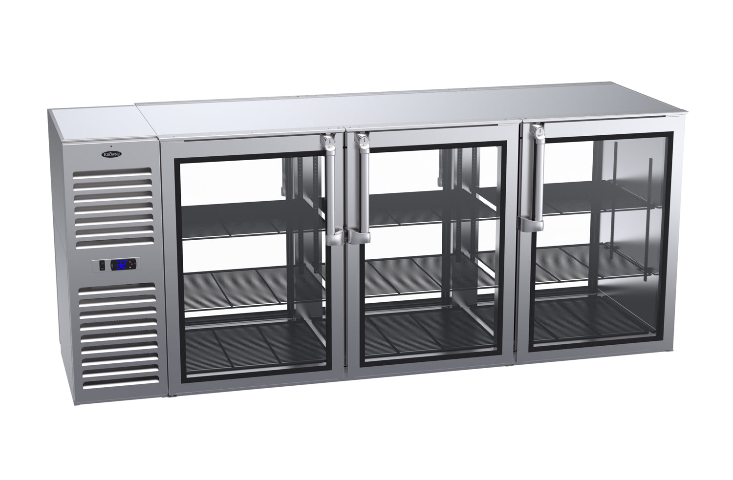 Krowne | 84" Wide 6 Glass Door Self Contained Stainless Steel Pass-Thr